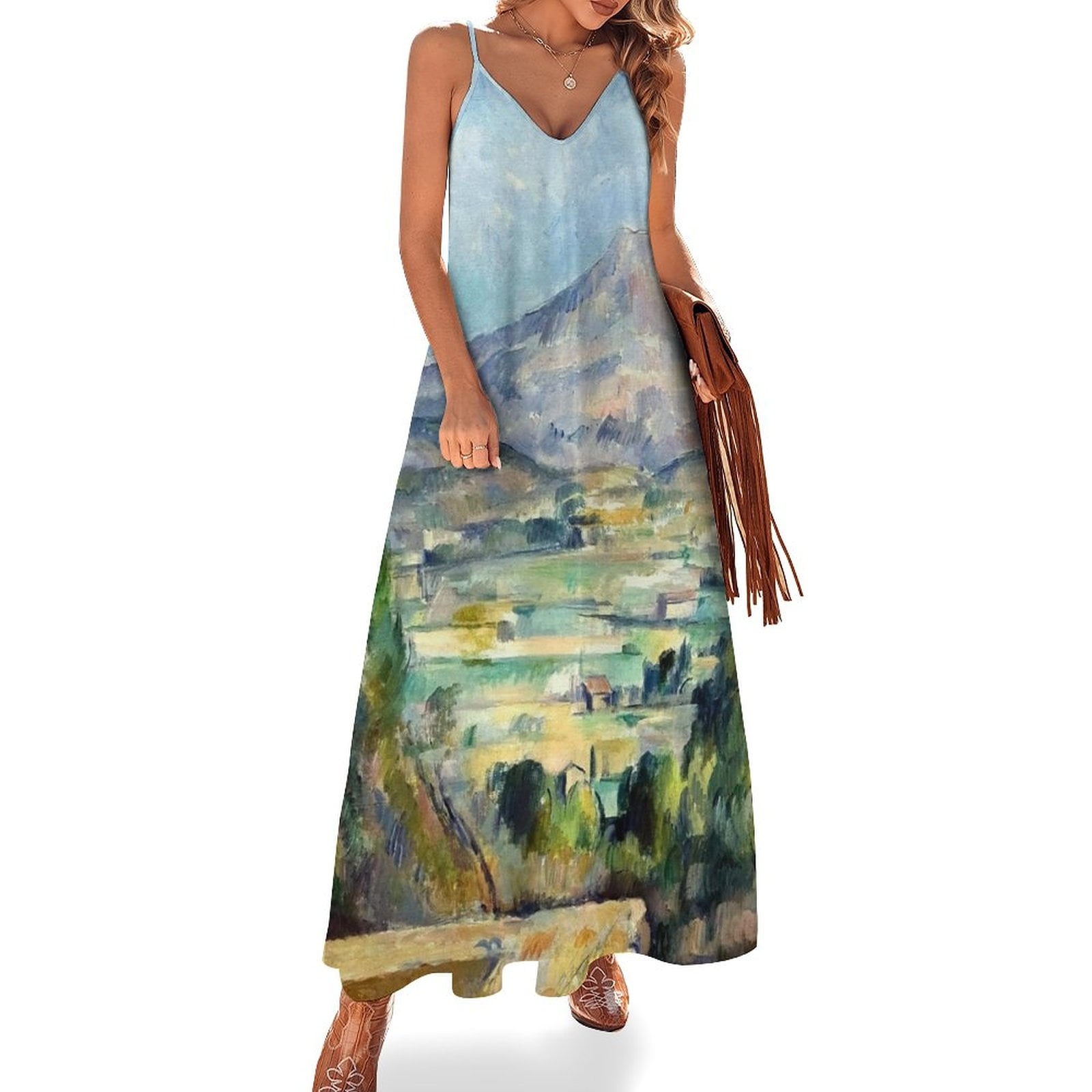 1890 - Paul Cezanne - Montagne Saint-Victoire Sleeveless Dress beach dress summer women's suit ...