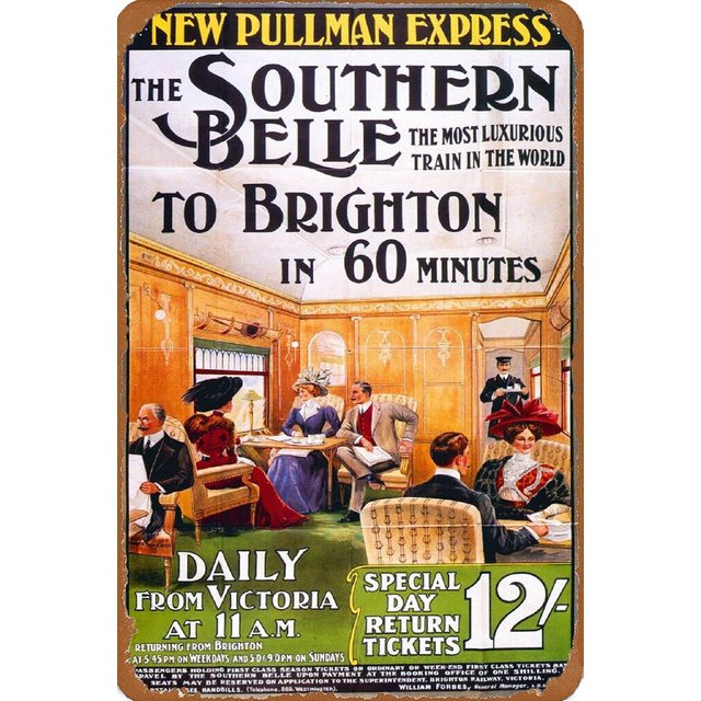1890s Southern Belle Vintage Great Britain Railway Travel Advertisement ...