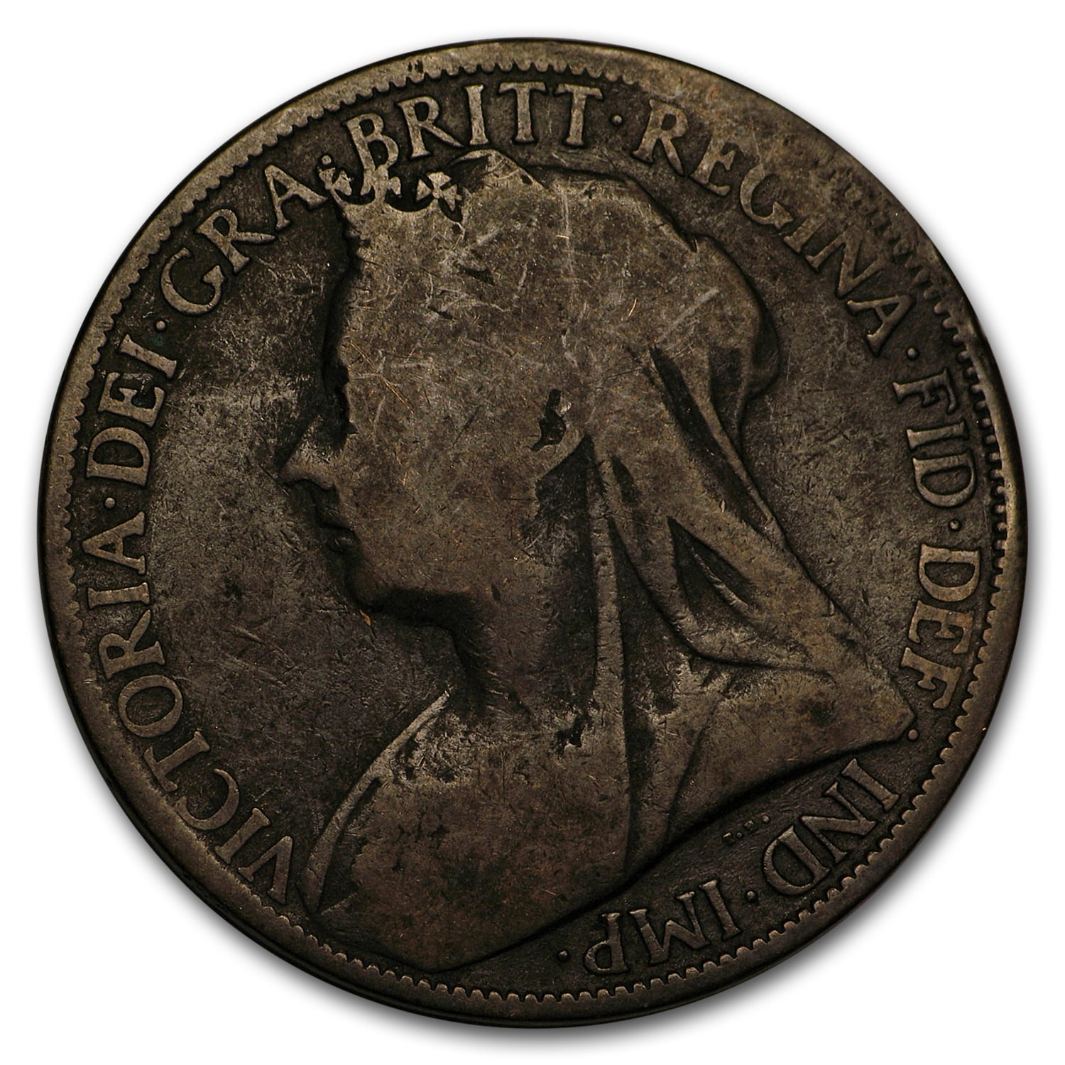 1895-1901 GB Victoria Veil Head Penny Avg Circ (Random date) - Walmart.com