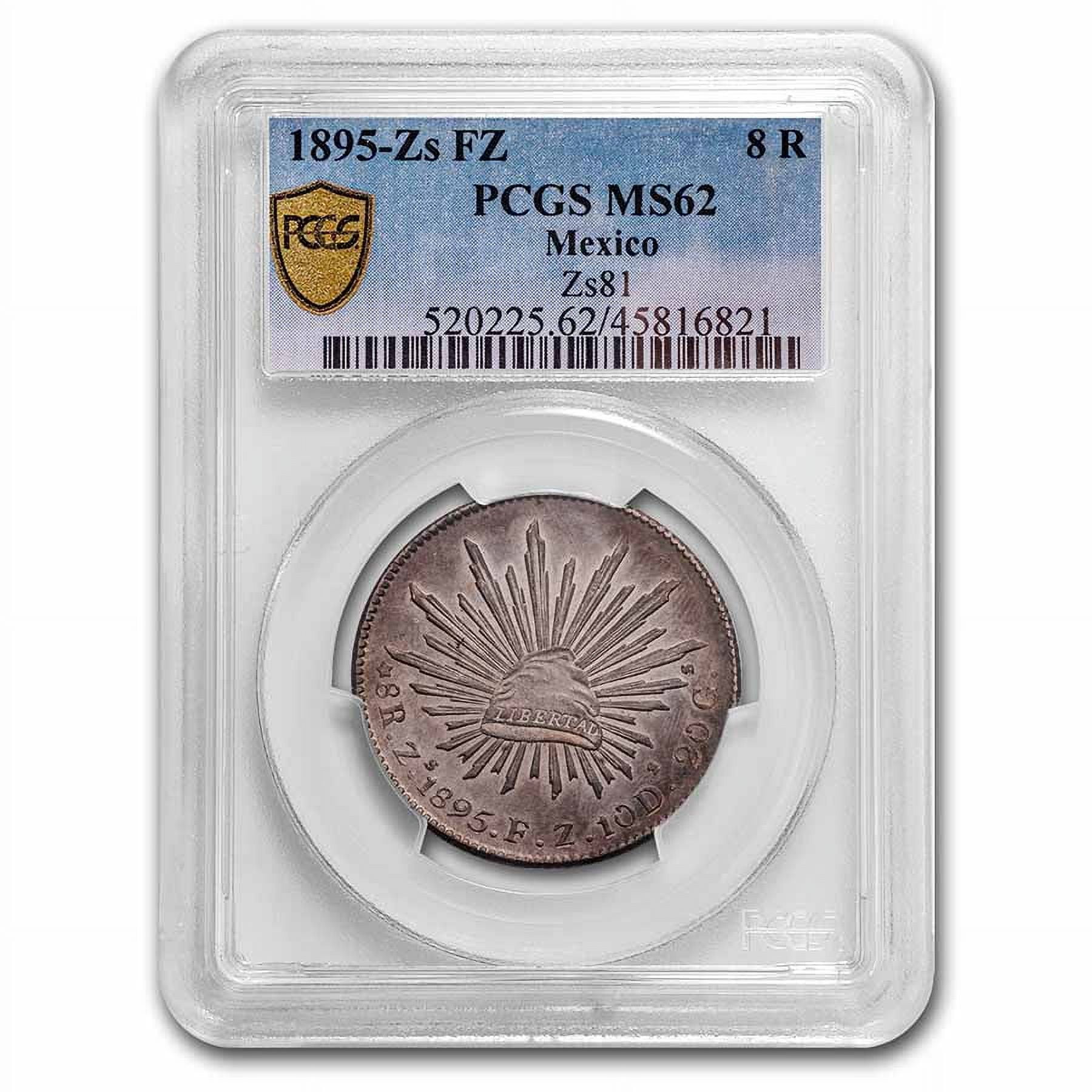 1895-Zs FZ Mexico Silver 8 Reales MS-62 PCGS - Walmart.com