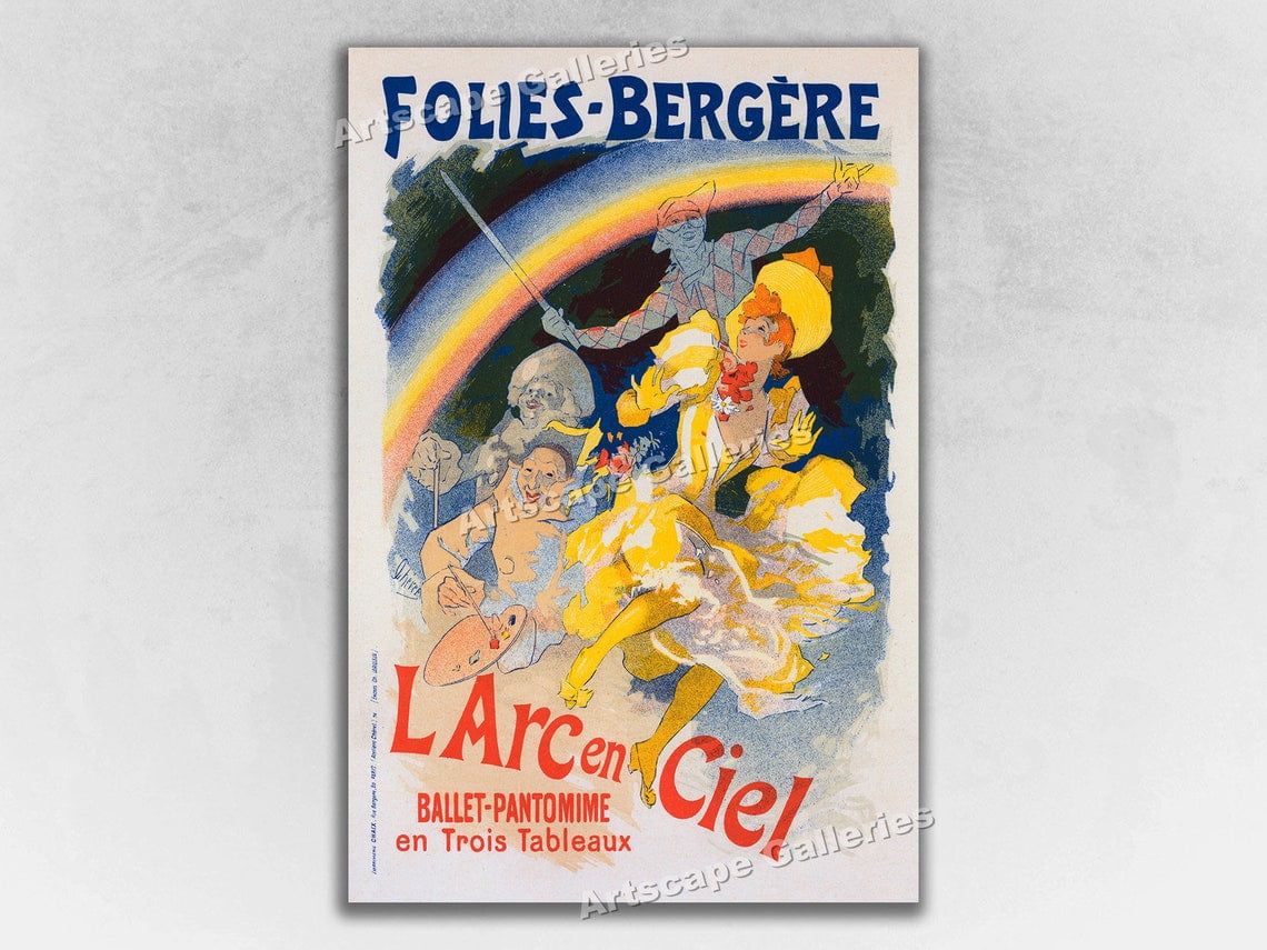 1896 Folies Bergere L Arc en Ciel French Art Nouveau Art, Unframed ...