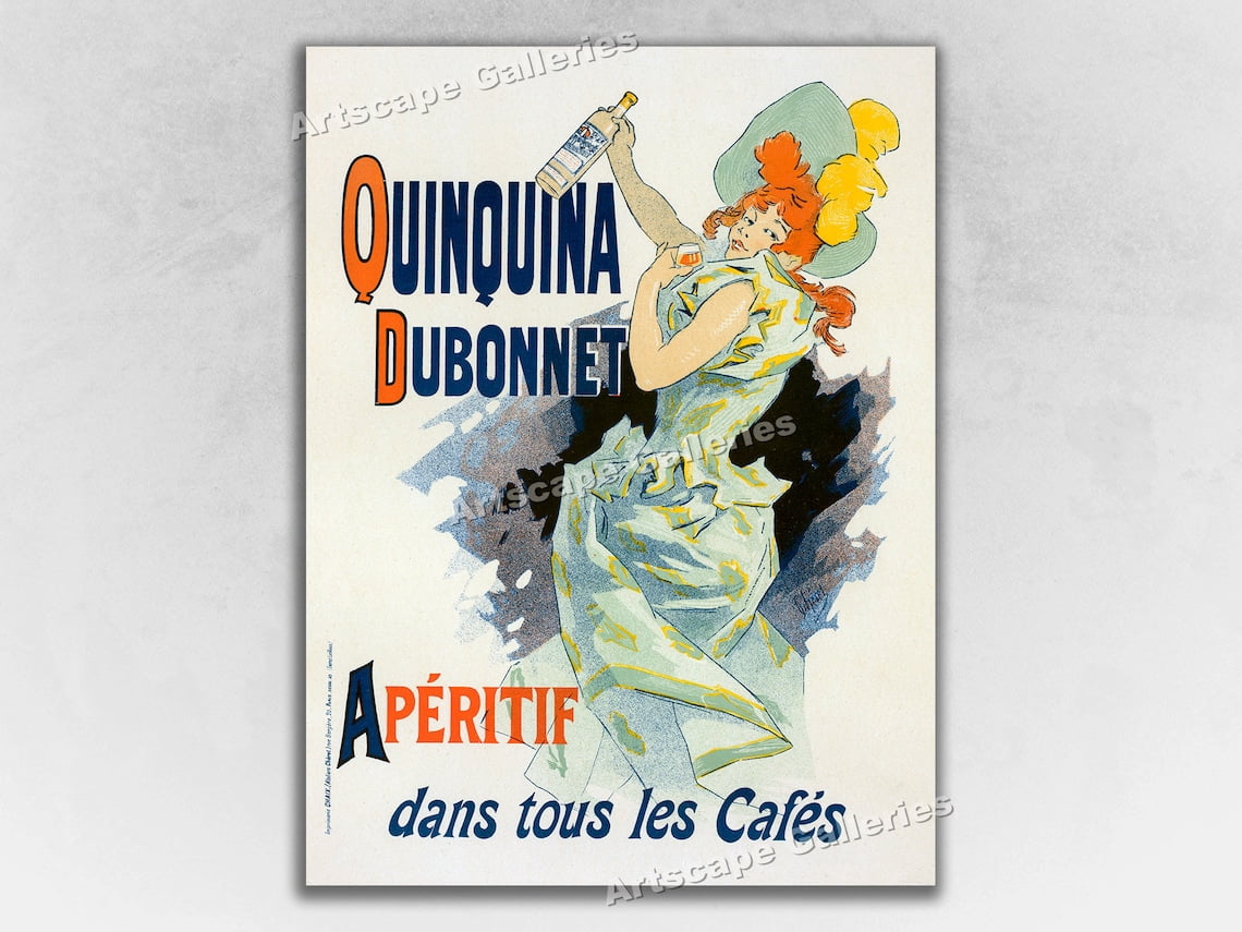 1896 Quinquina Dubonnet Aperitif French Art Nouveau Art, Unframed ...