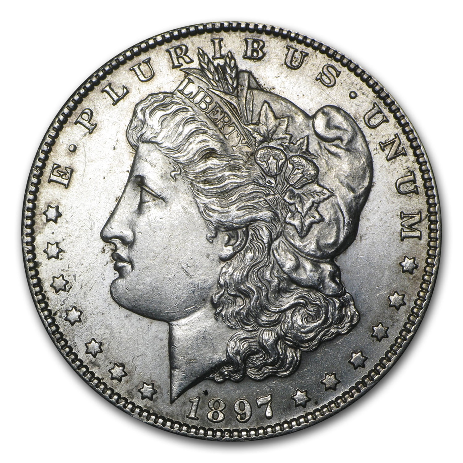 1897-S Morgan Silver Dollar BU, George T. Morgan Design, Brilliant ...