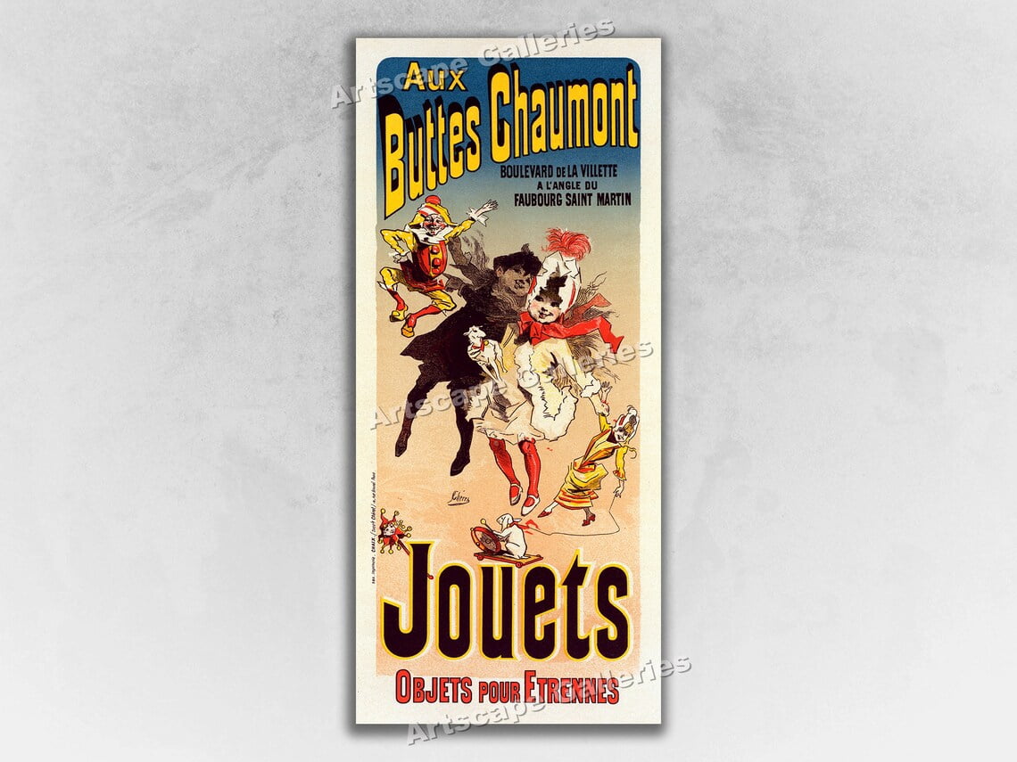 1898 Aux Buttes Chaumont Jouets Toys Jules Cheret French Art Nouveau ...