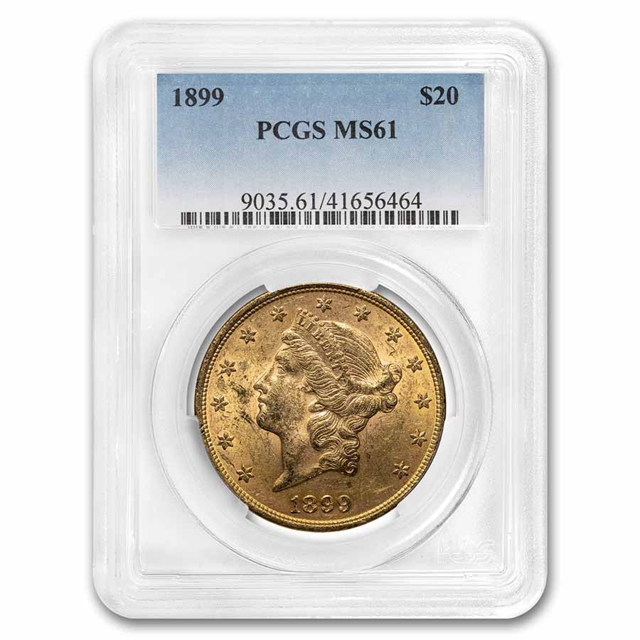 1899 $20 Liberty Gold Double Eagle MS-61 PCGS - Walmart.com