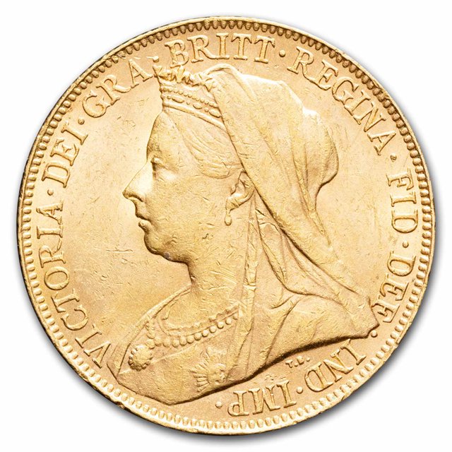 1899 Great Britain Gold Half-Sovereign Victoria Veil BU - Walmart.com