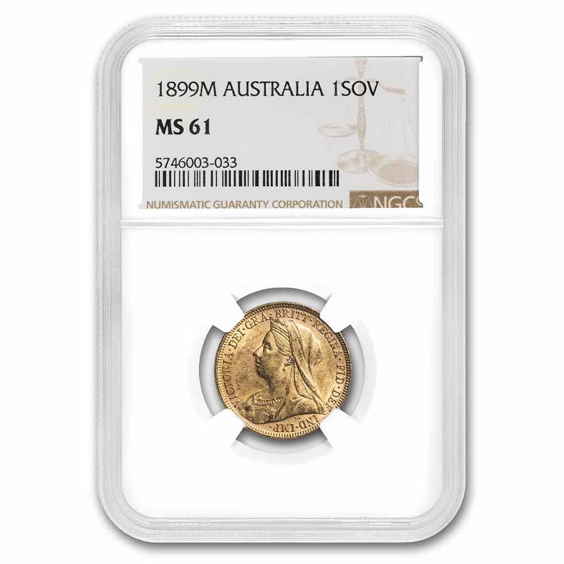 1899-M Australia Gold Sovereign Veil Head Victoria MS-61 NGC - Walmart.com