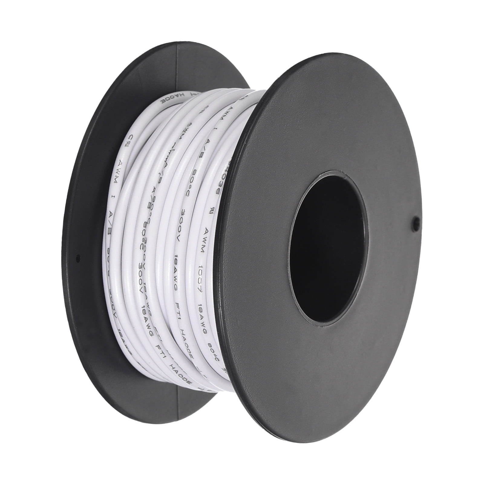 Uxcell 18AWG Stranded Wire Hookup 10M/33ft White, Electrical Wire ...