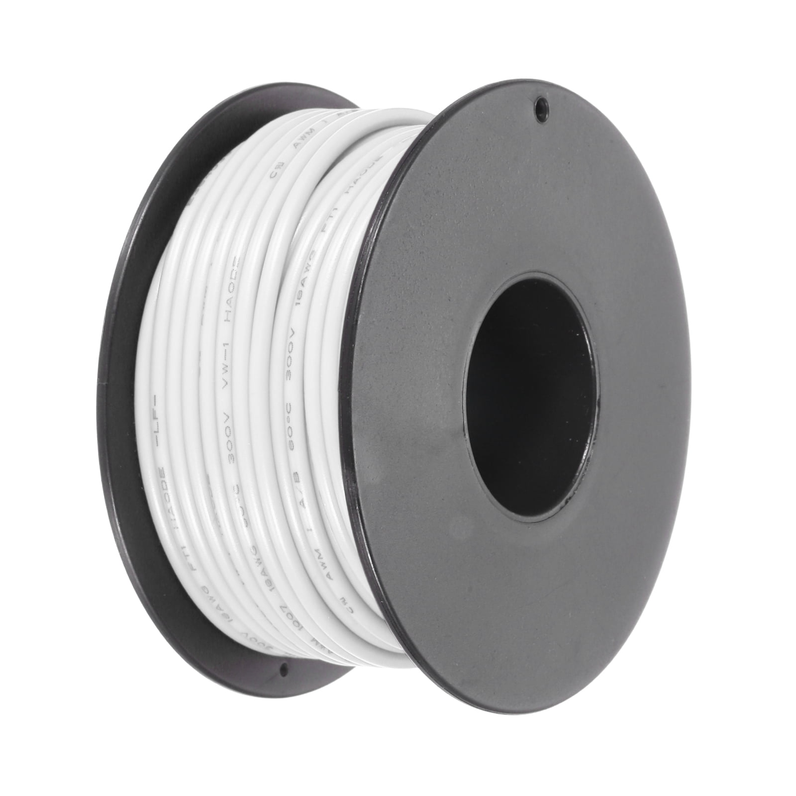 Uxcell 18AWG Stranded PVC Hookup Wire 15m/50ft White, Electrical UL1007 ...