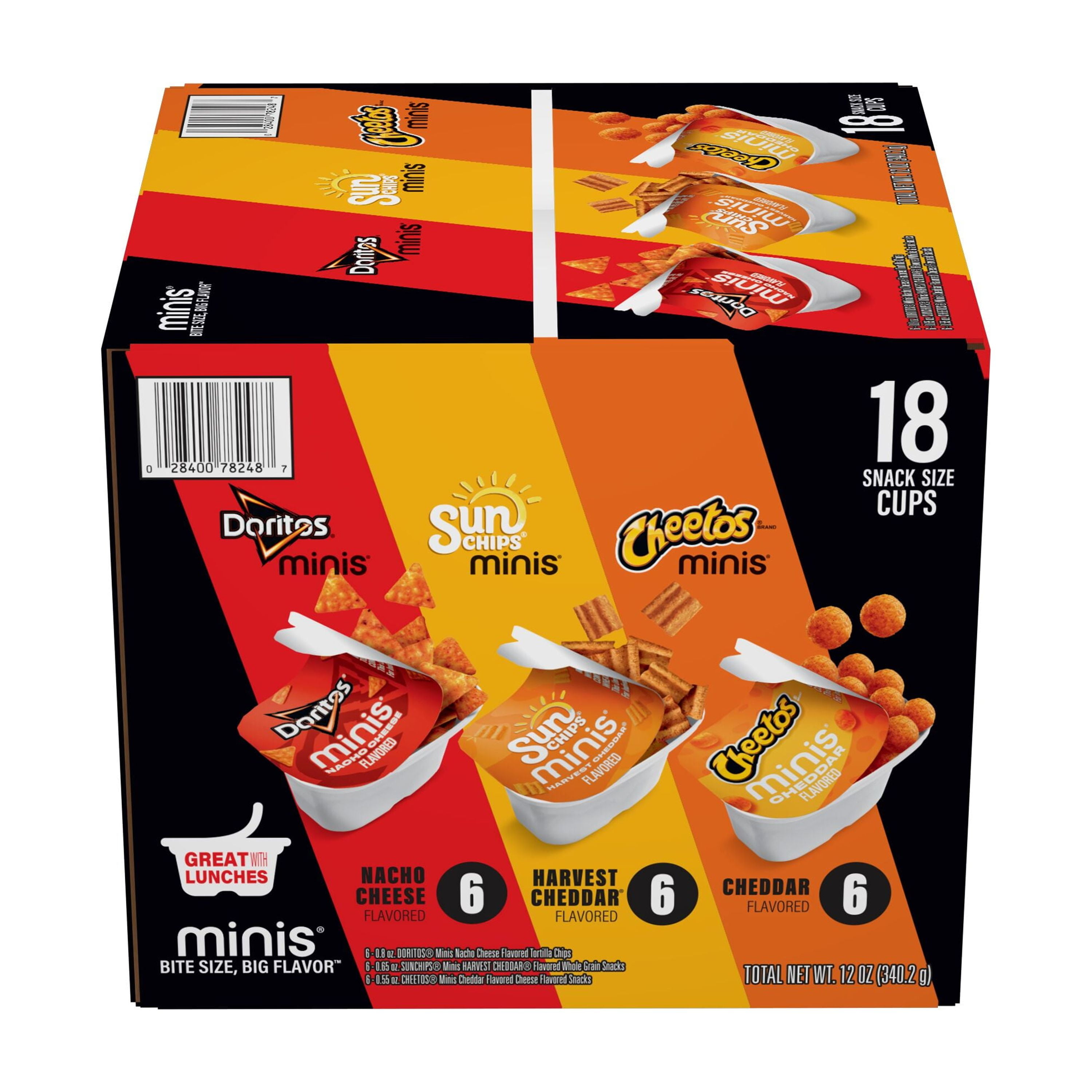 Frito-Lay Minis Doritos Cheetos and SunChips Snacks Variety Pack, Snack ...