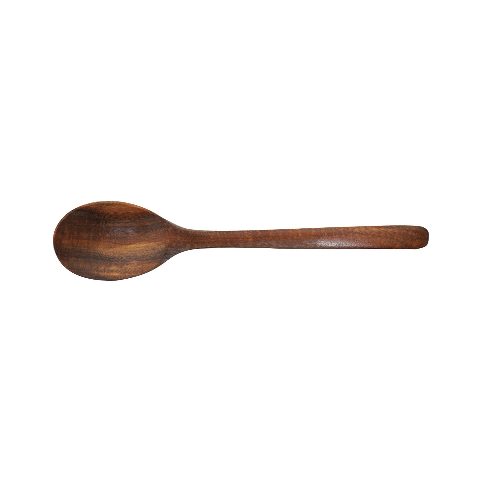 18Cm Acacia Wood Curved Round Spoon, Long Handle Japanese Style Soup ...