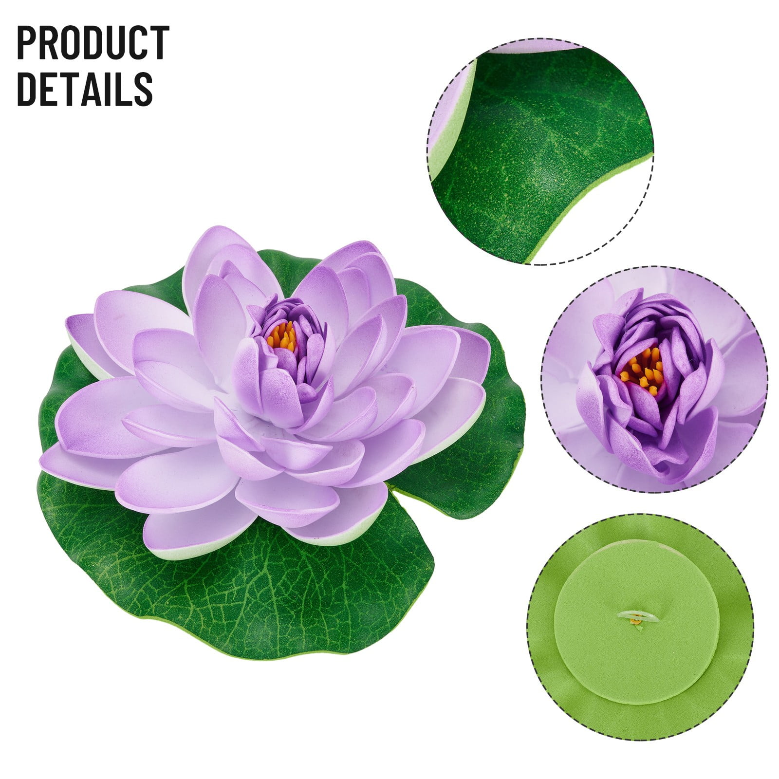 18Cm Artificial Water Lily Floating Lotus Flower Pond Aquarium Decor ...