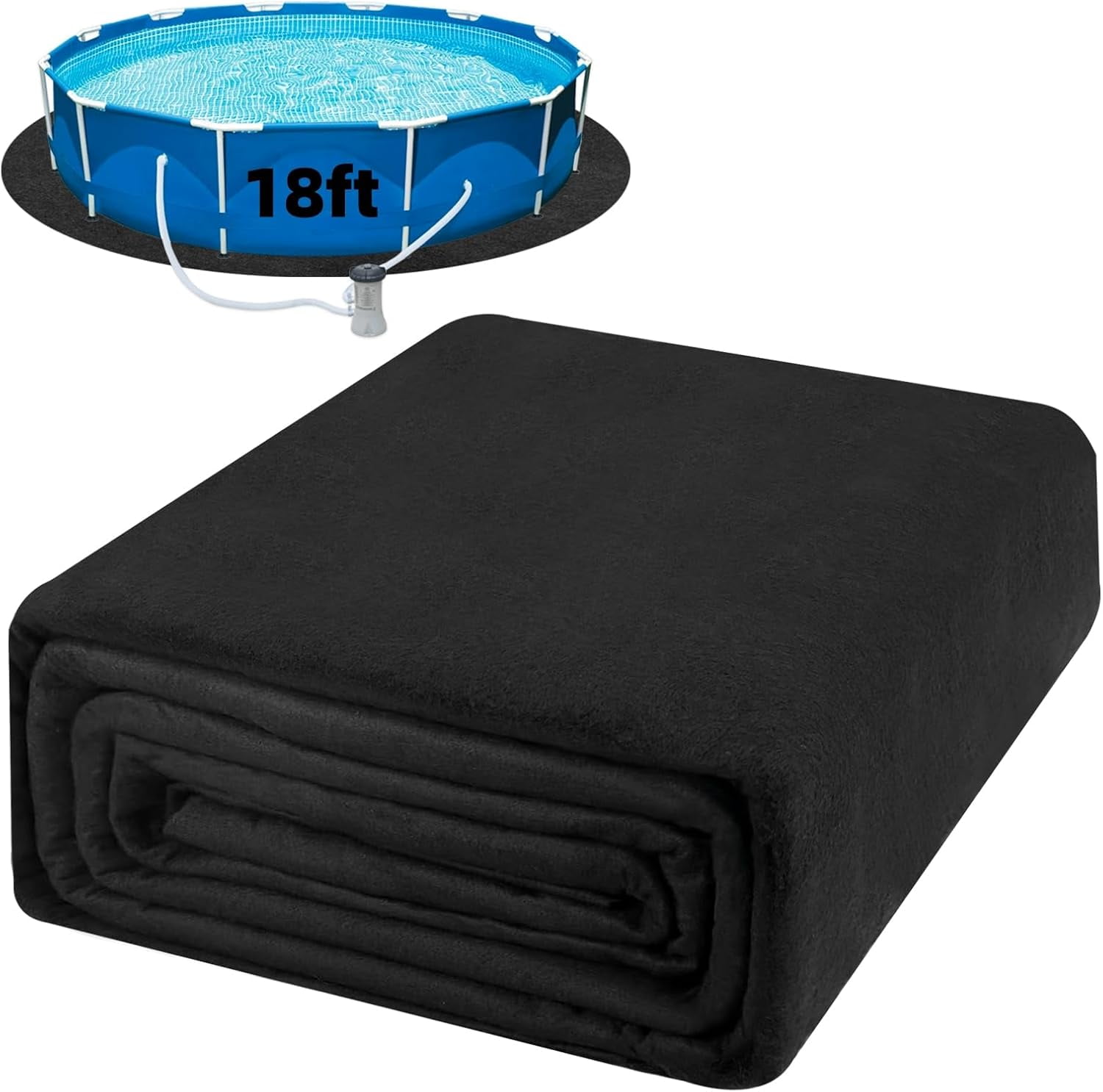 18FT Pool Liner Pad, 18 Foot Round Pool Pads for Above Ground Pool, Pre ...
