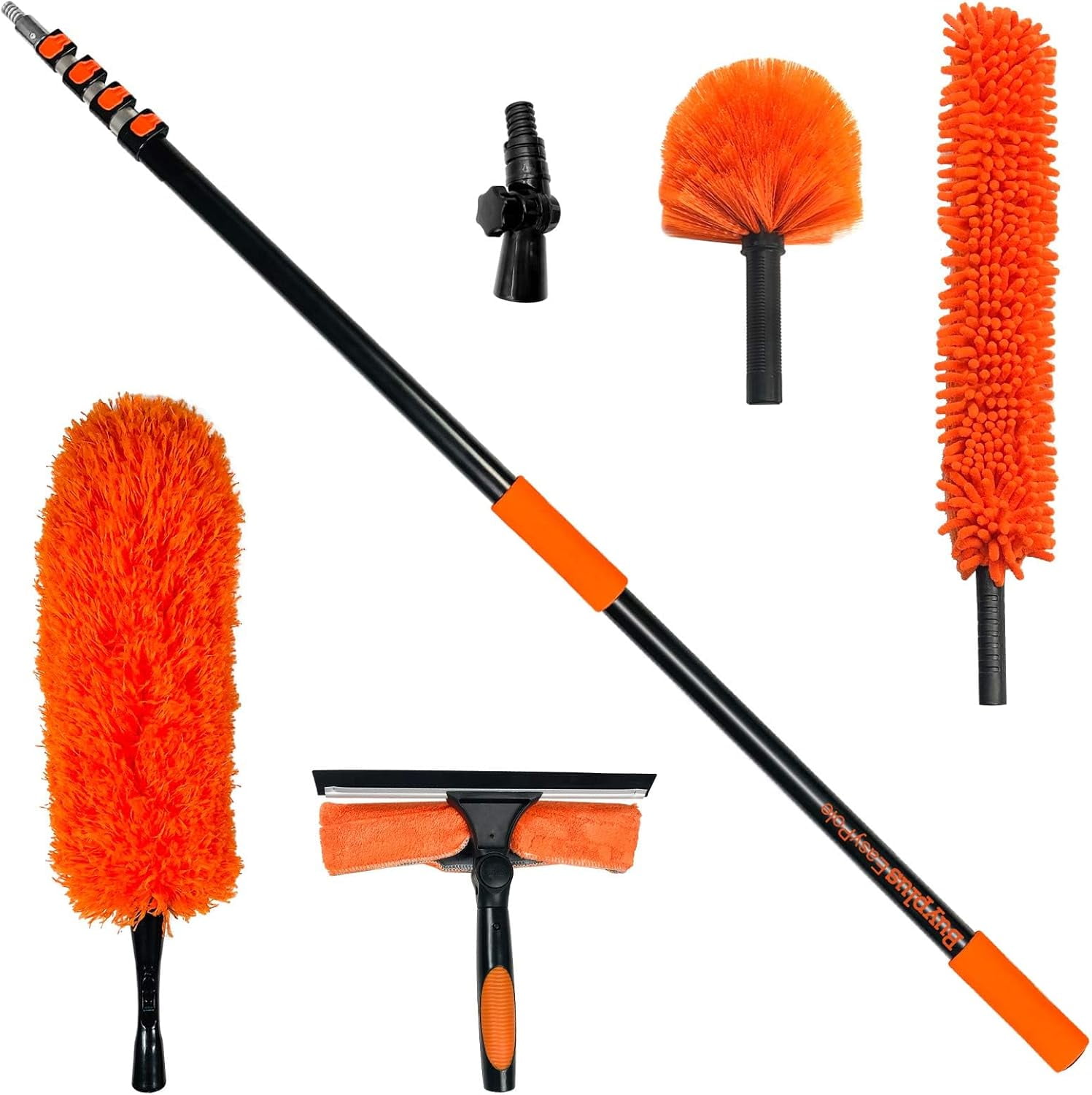 18FT Reach Dusting Kit, Long Duster with 3-12FT Extension Pole for High ...