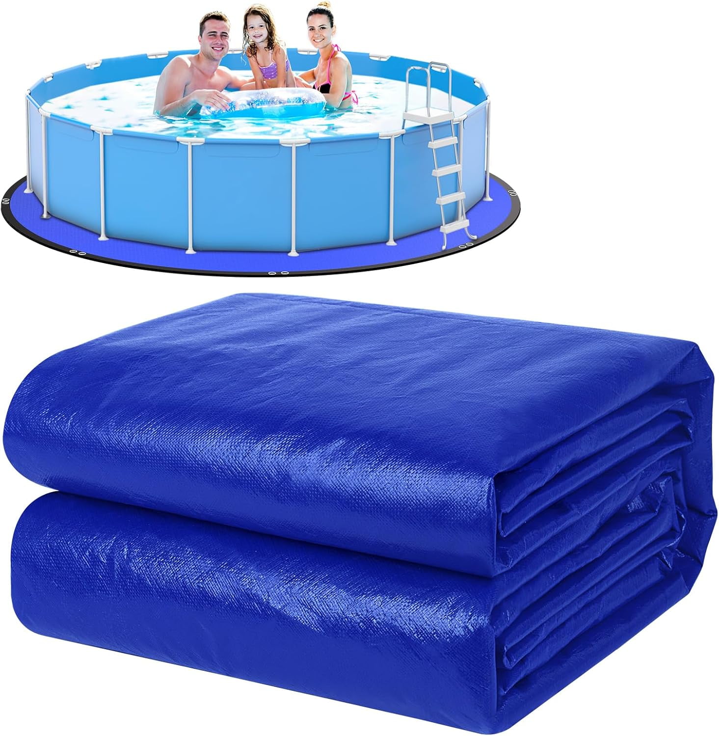 18FT Round Pool Ground Cloths, 185g/㎡ Density Heavy Duty Pool Liner Pad ...