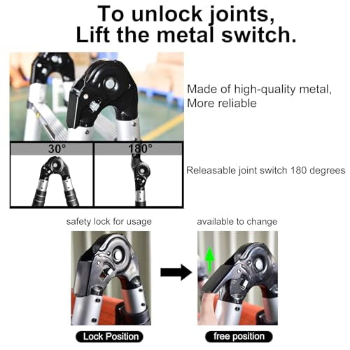 18FT Telescoping Aluminum A-Frame Ladder - EN131 Approved, 330lbs ...