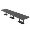 18Ft Arc Rectangle Powered Modular Conference Table Double Black Bases ...