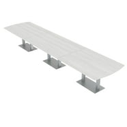 18 Person Modular Powered Rectangular Boardroom Table Metal T Bases ...