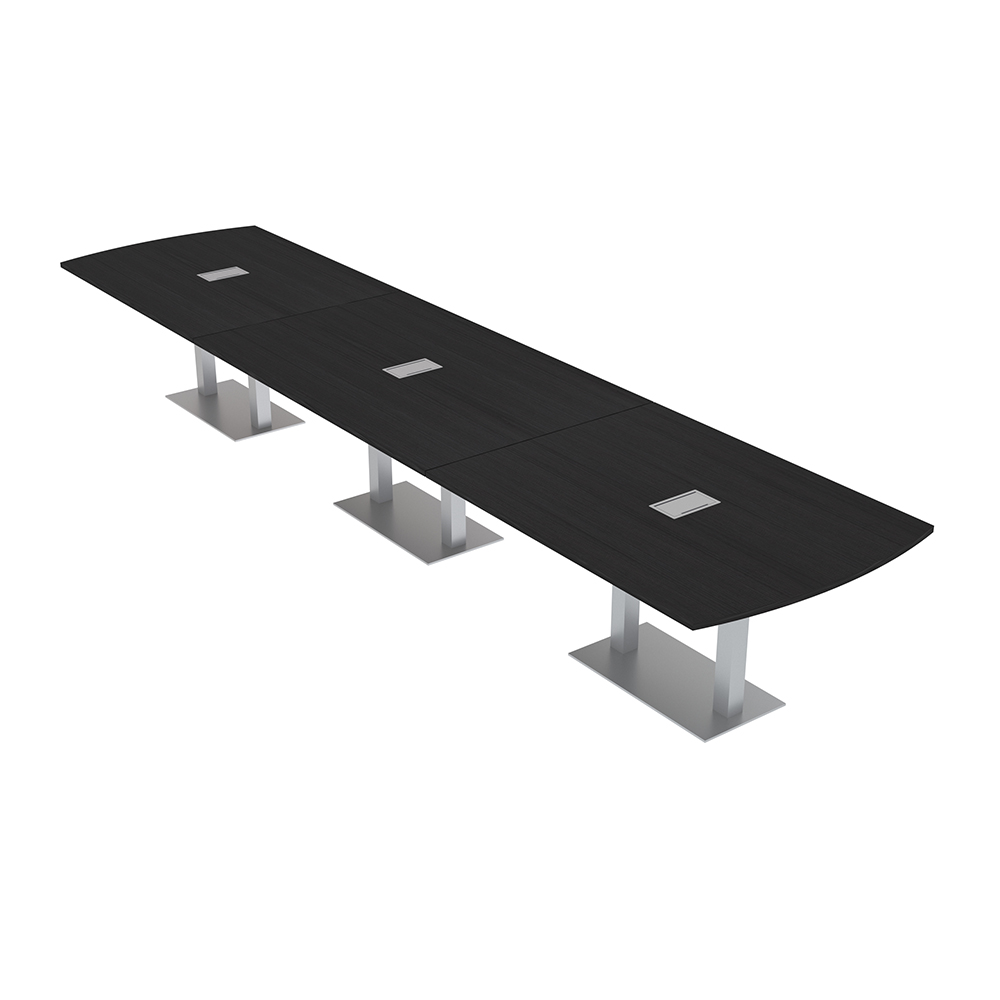 18Ft Arc Rectangle Powered Modular Conference Table Square Metal Bases ...