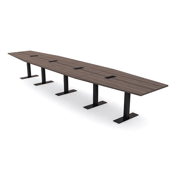 18Ft Modular Hexagon Boardroom Table Metal T Bases Power Data Modules ...