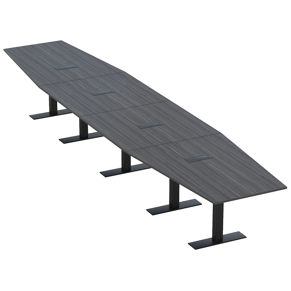 18Ft Modular Hexagon Boardroom Table Metal T Bases Power Data Modules ...