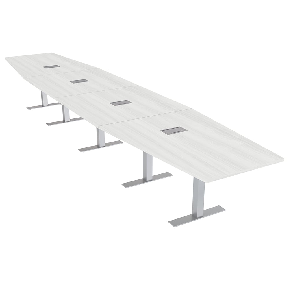 18Ft Modular Hexagon Boardroom Table Metal T Bases Power Data Modules ...