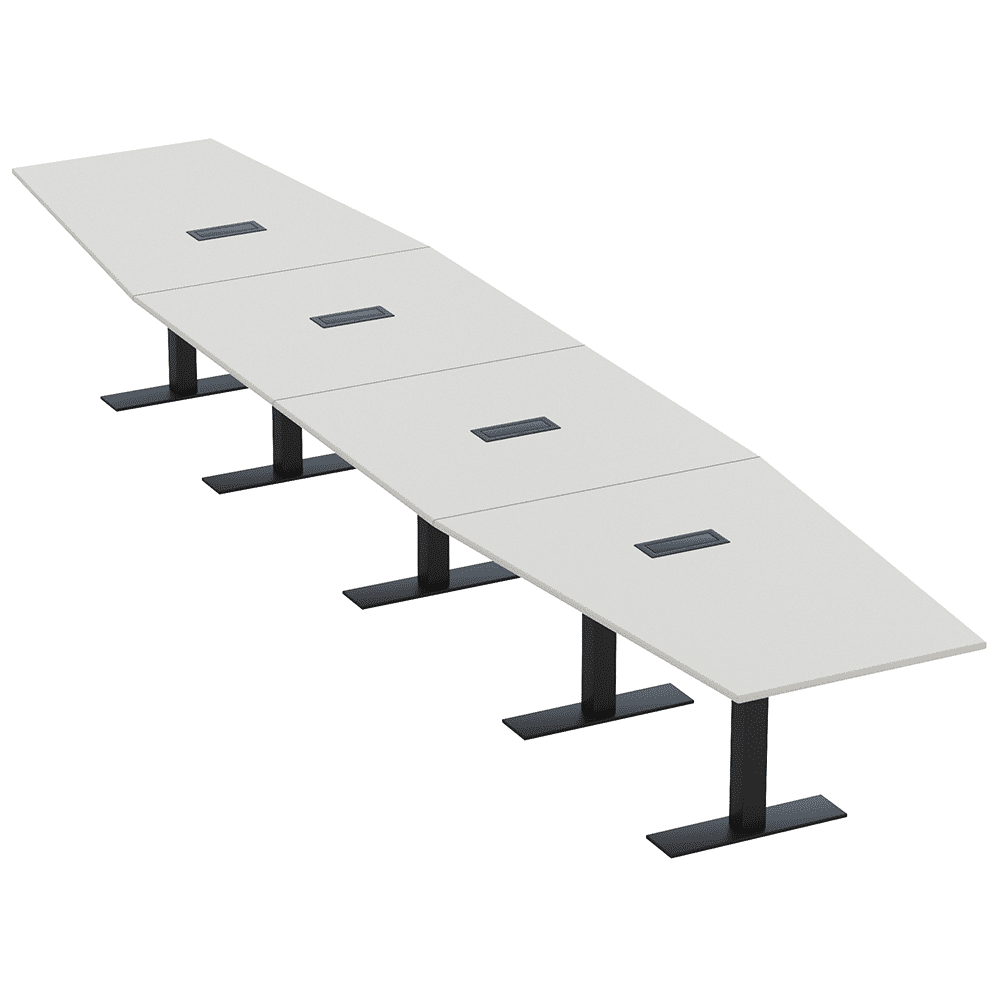 18Ft Modular Hexagon Boardroom Table Metal T Bases Power Data Modules ...
