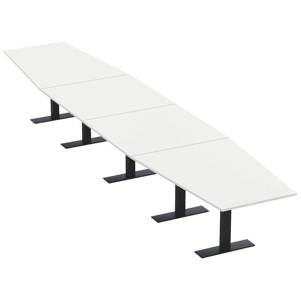 18Ft Modular Hexagon Boardroom Table Metal T Bases Power Data Modules ...