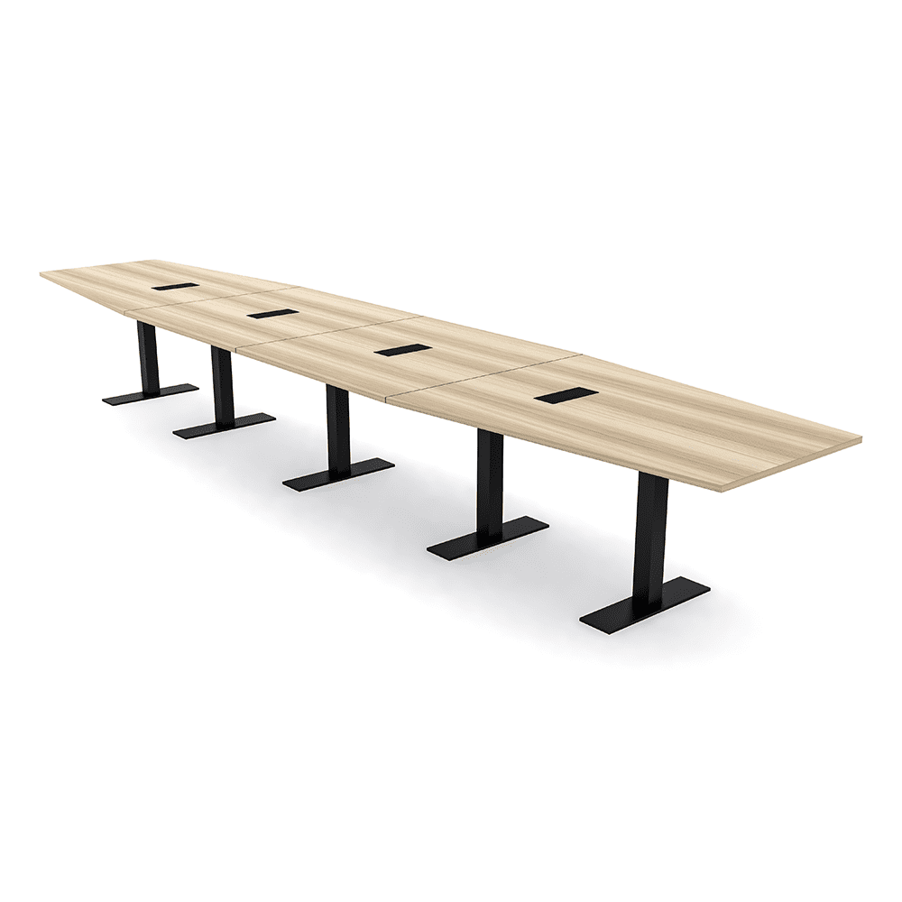 18Ft Modular Hexagon Boardroom Table Metal T Bases Power Data Modules ...