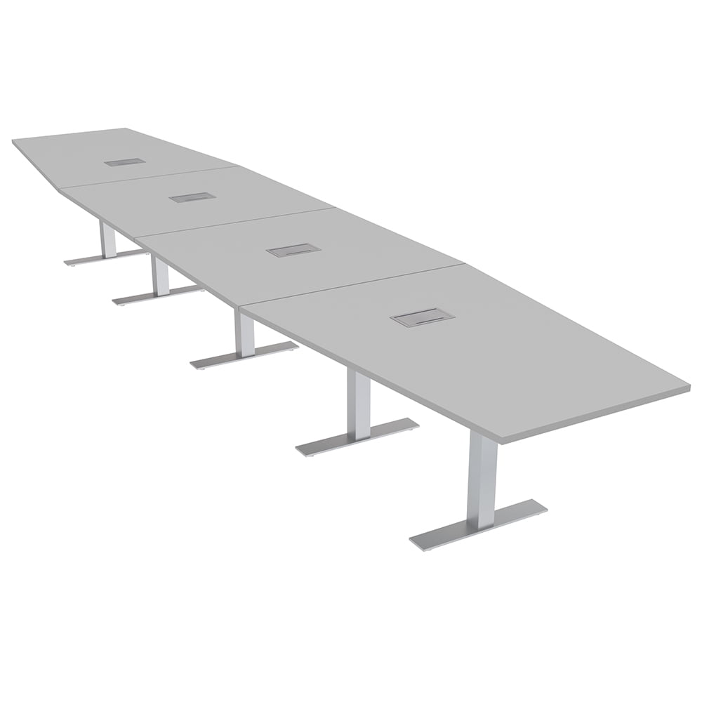 18Ft Modular Hexagon Boardroom Table Metal T Bases Power Data Modules ...