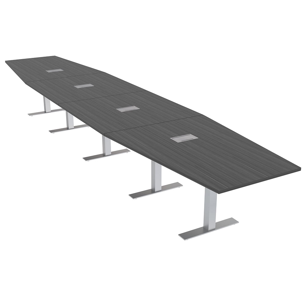 18Ft Modular Hexagon Boardroom Table Metal T Bases Power Data Modules ...