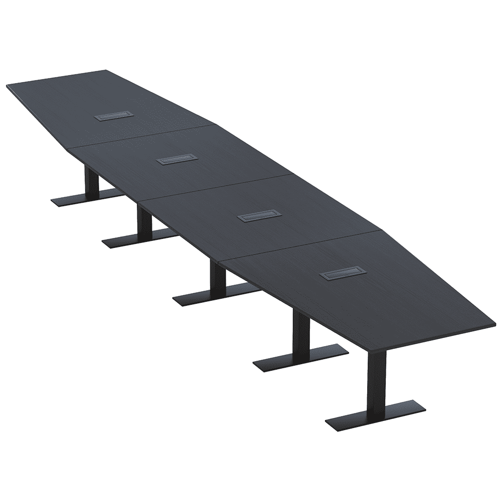 18Ft Modular Hexagon Boardroom Table Metal T Bases Power Data Modules ...