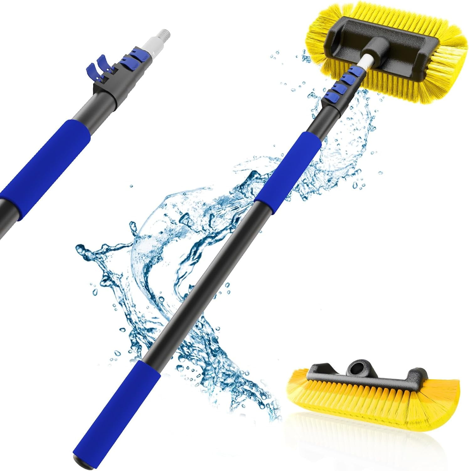 18Ft Reach Car Wash Brush with Long Handle, Car Cleaning Brush 12-Inch ...