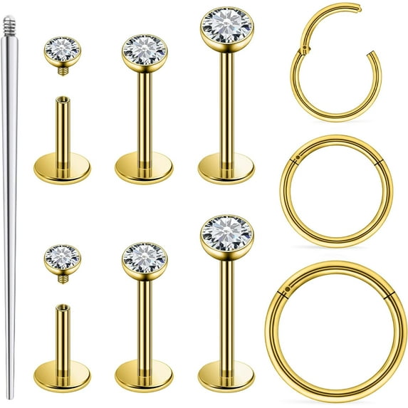 18G 16G 14G Internally Threaded Nose Rings Studs Flat Back Stud ...