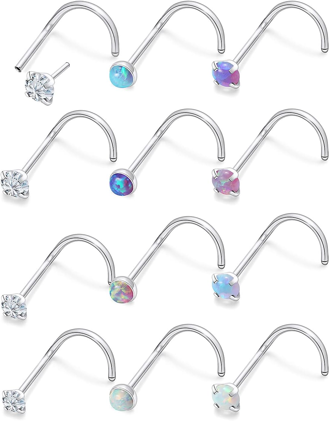 18G 20G Threadless Push in Nose Rings Studs for Discerning Women 316L ...