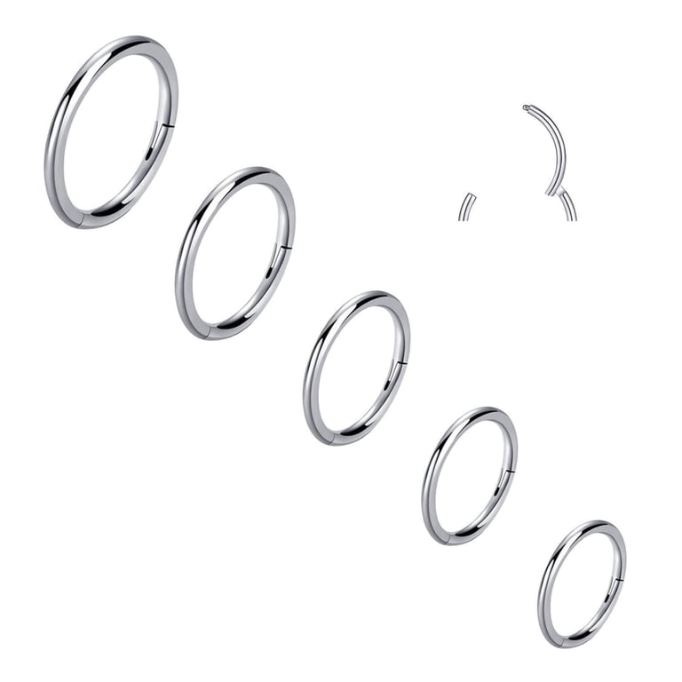 Silver Nose Surgical Steel Body Jewelry 3-Pack Surgical Steel Nose Ring ...