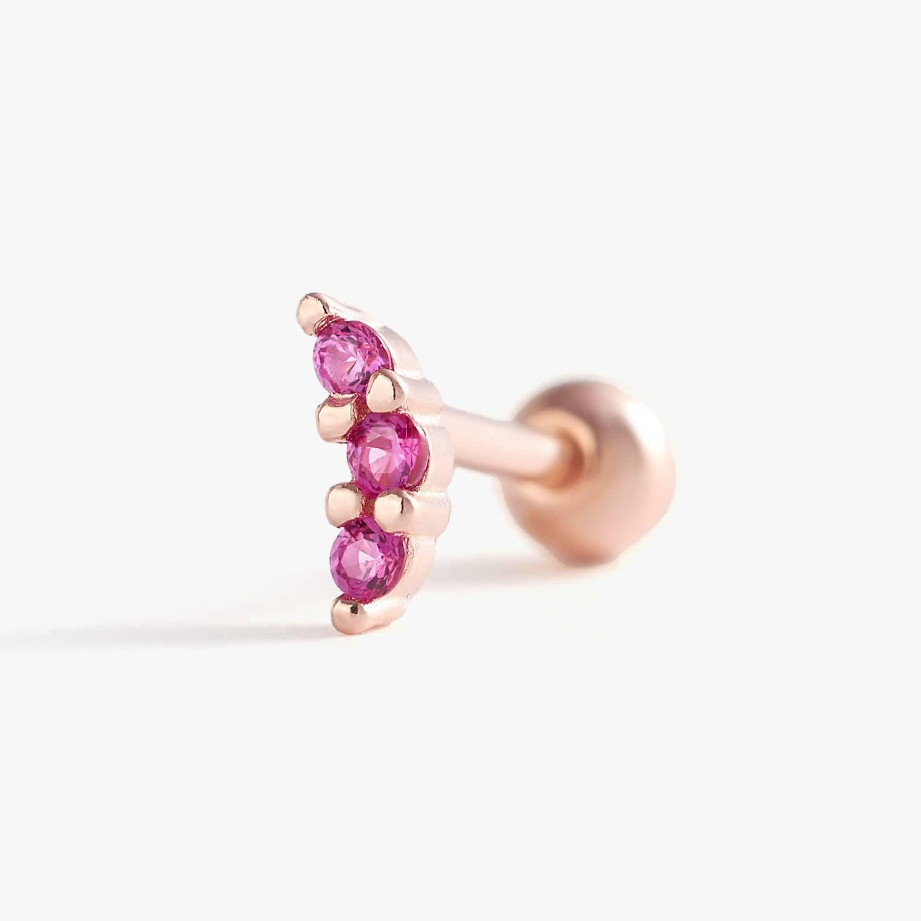 18G Tiny Ruby Red 3A CZ Cluster Screw Back Earrings - Walmart.com
