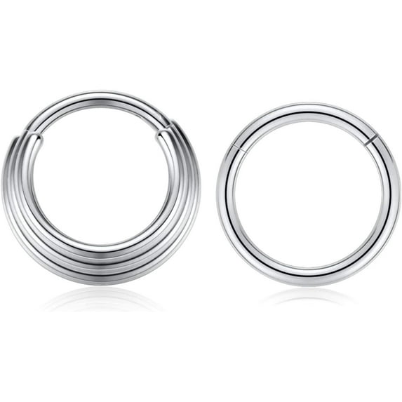 18G Tripel Stacked Septum Jewelry Septum Ring Hinged Segment Seamless ...