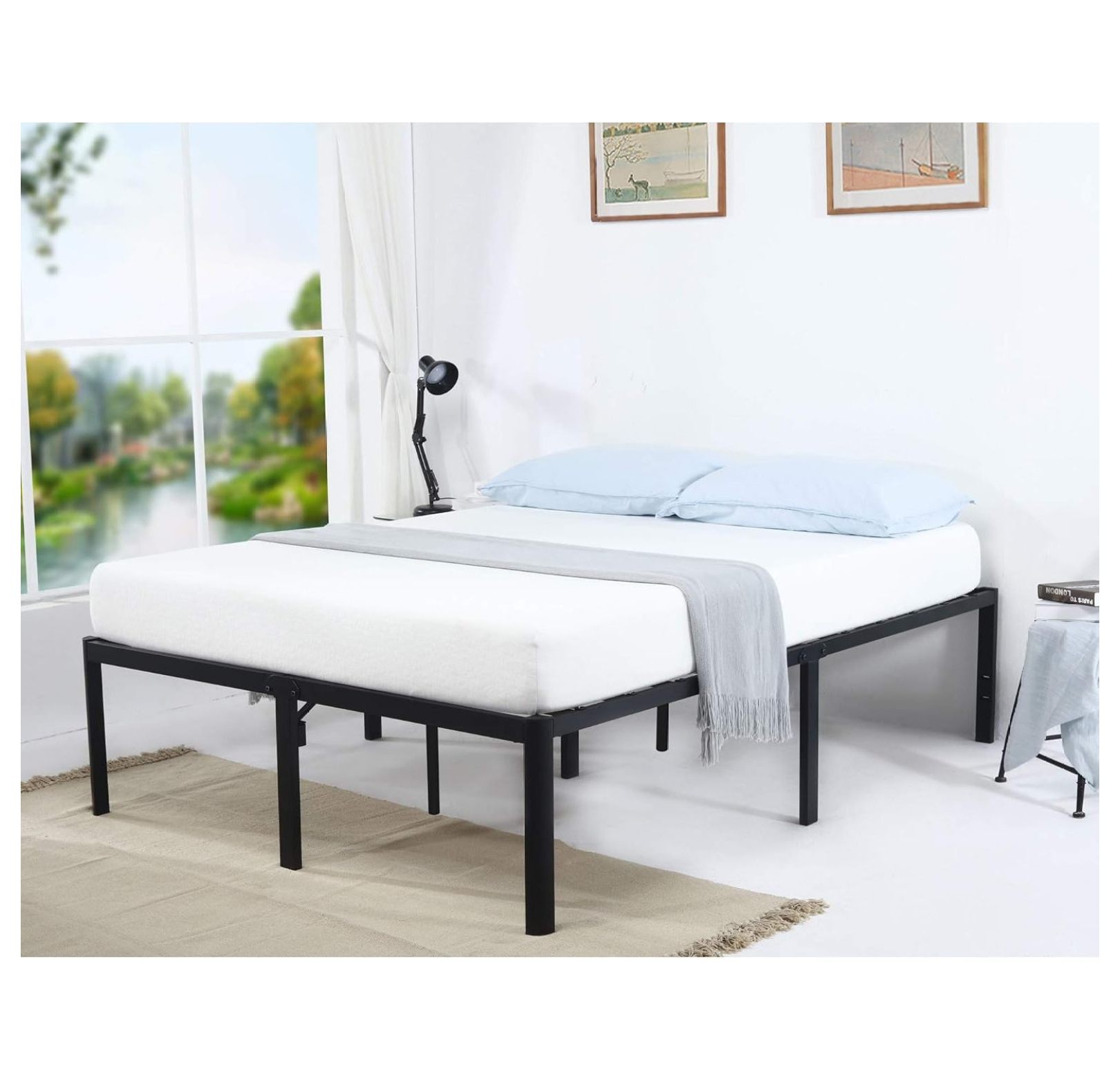 18IN 18 Inch Tall V1406 UP-Support Deluxe Metal Slat Bed Frame (Full ...