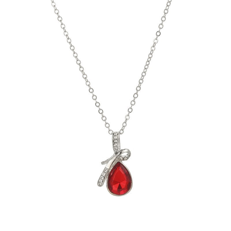 18K Choker Necklace for Women Tear Pendant Style Collarbone Jewelry ...