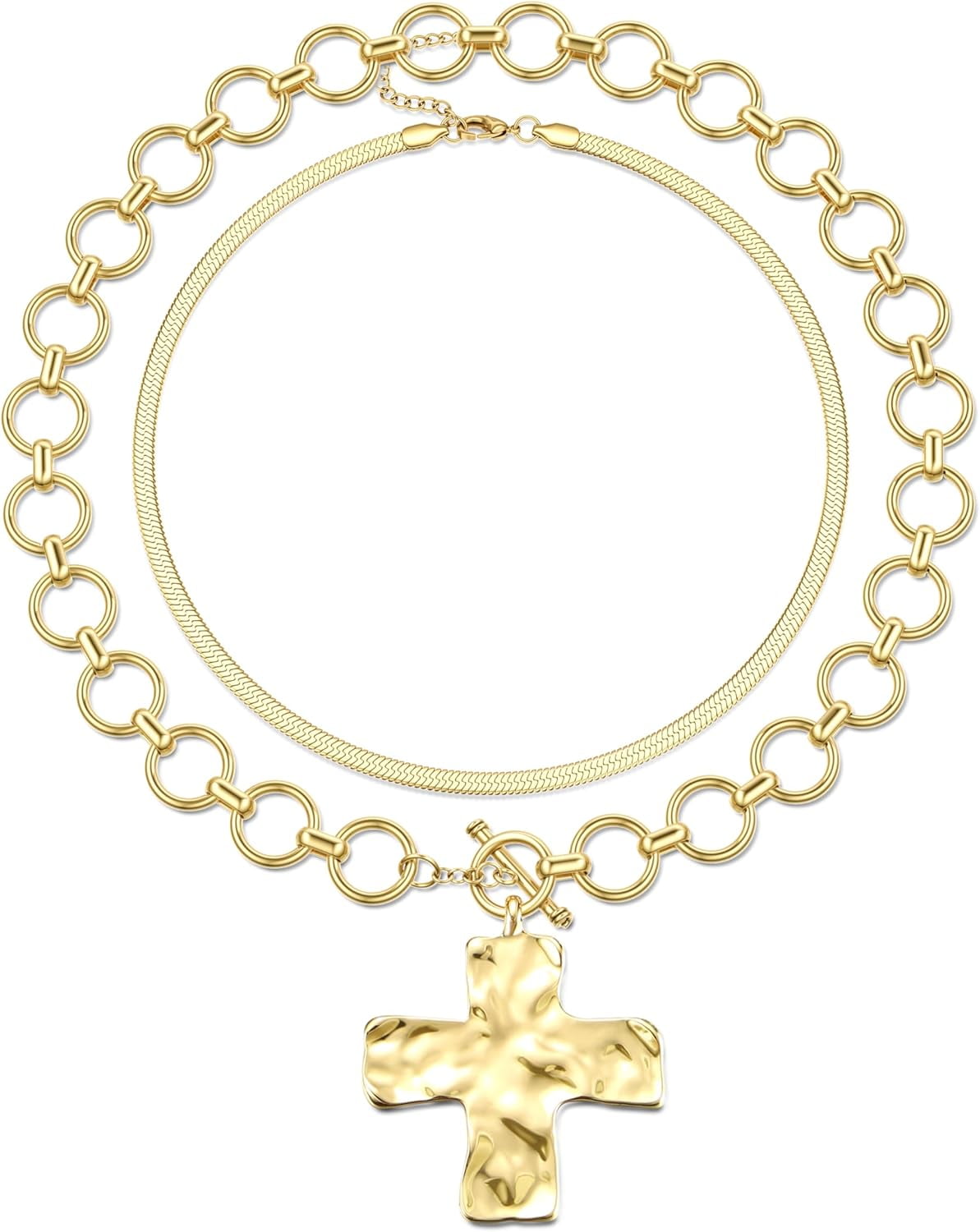 18K Chunky Gold Necklace For Women Sweatproof, Non Tarnish Chunky ...