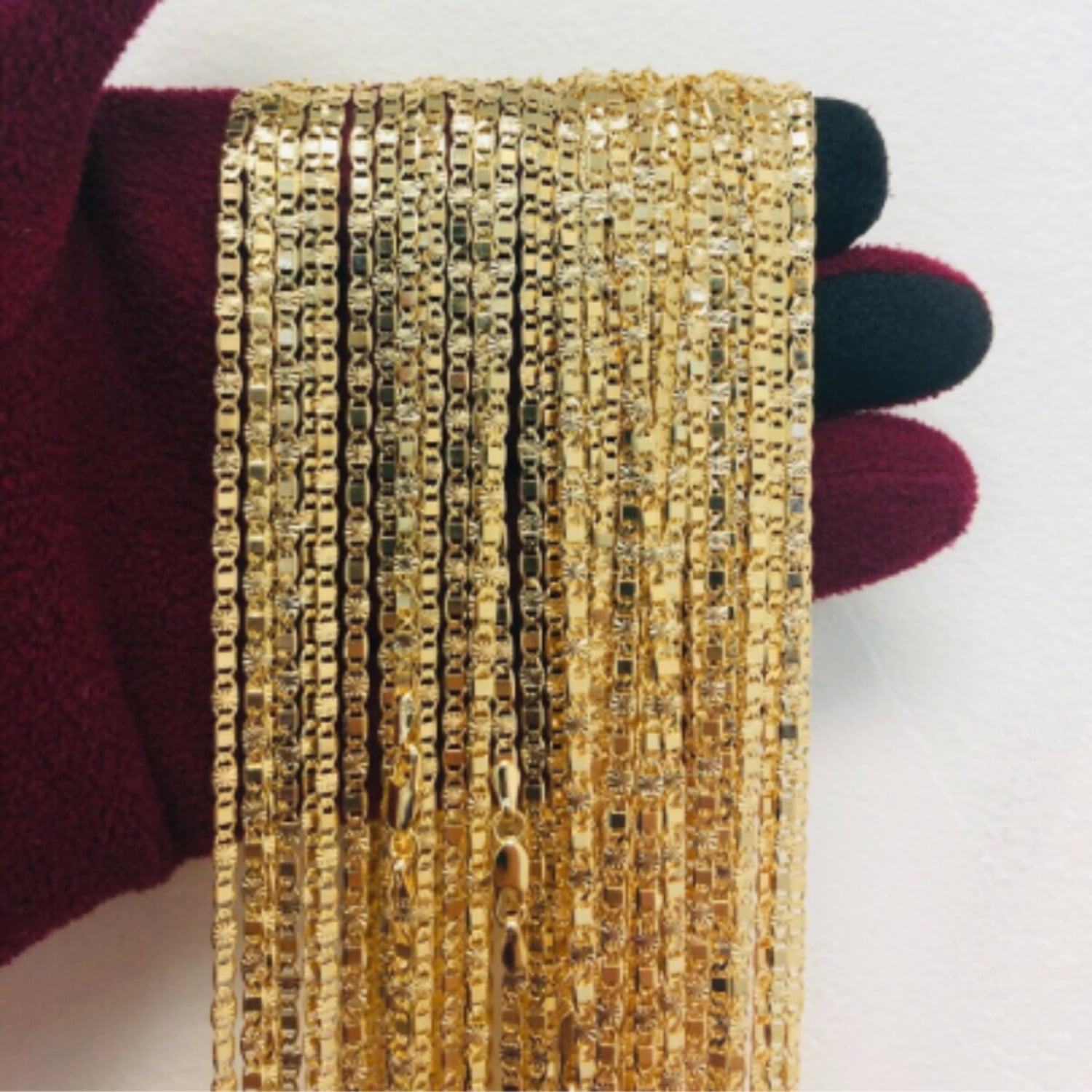 18K GF Valentino Chain Necklace Chain 14" to 20" for Womens Mens Kids ...