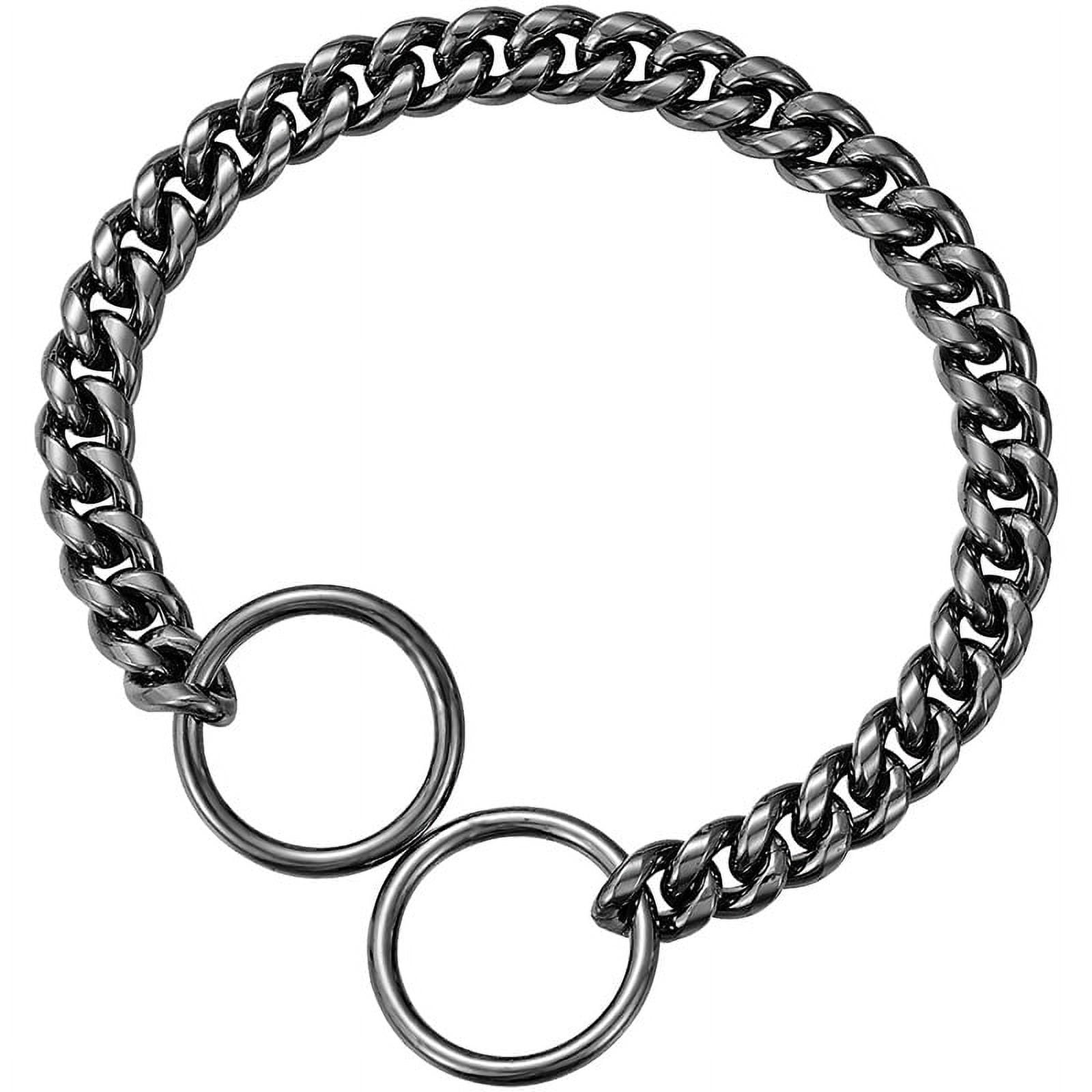 18K Gold Chain Dog Collar 10MM Cuban Link Stainless Steel Metal Links ...