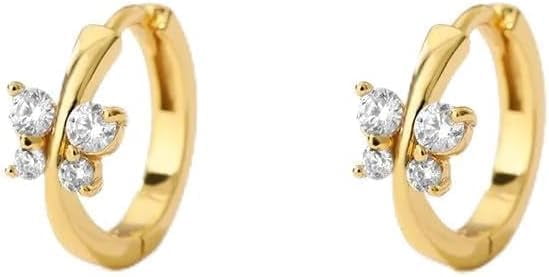 18K Gold Crystal Small Butterfly Drop Earrings, Gold Plated Butterfly ...