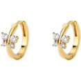 18K Gold Crystal Small Butterfly Drop Earrings, Gold Plated Butterfly ...