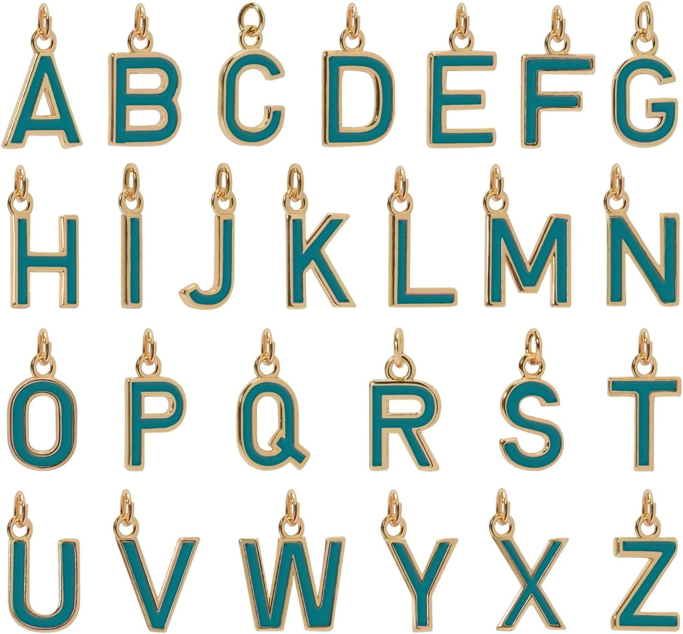 18K Gold Filled A-Z Alphabet Letters Charms,26Pcs Initial A-Z Alphabet ...