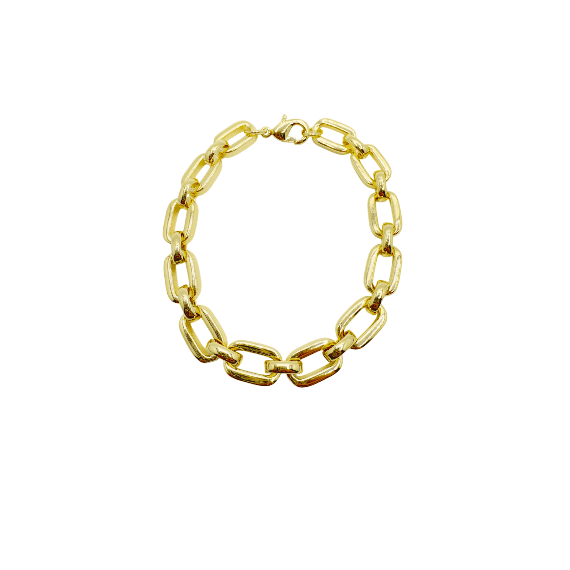 18K Gold-Filled Chunky Cuban Chain Bracelet for Women, Thick Large Link ...