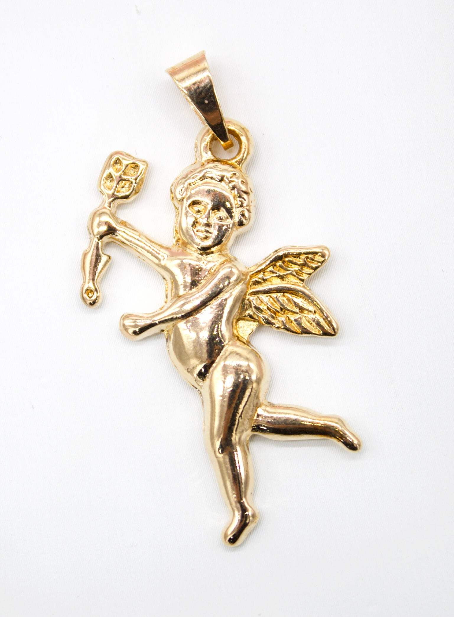 18K Gold Filled Cupid Angel With Arrow Pendant (A120) - Walmart.com