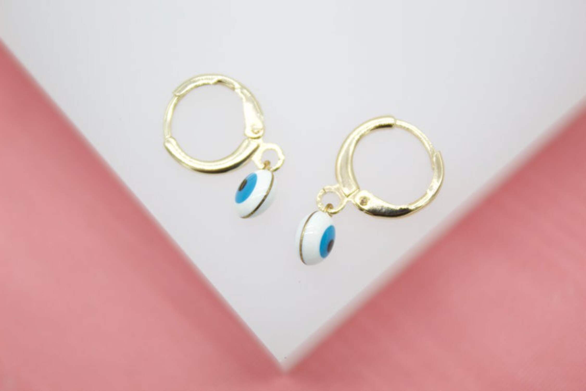 18K Gold Filled Evil Eye Drop Dangle Earrings - Walmart.com