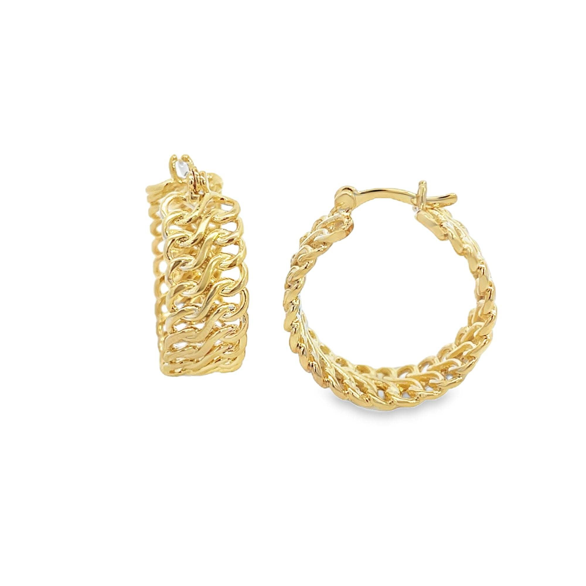 18K Gold Filled Gold Infinity Hoop Earrings | Gold Braided Hoops (J187 ...